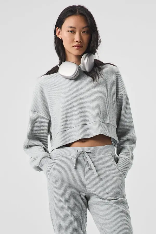 Alo Yoga Muse Hoodie - Athletic Heather Grey - 31% Off | Editorialist